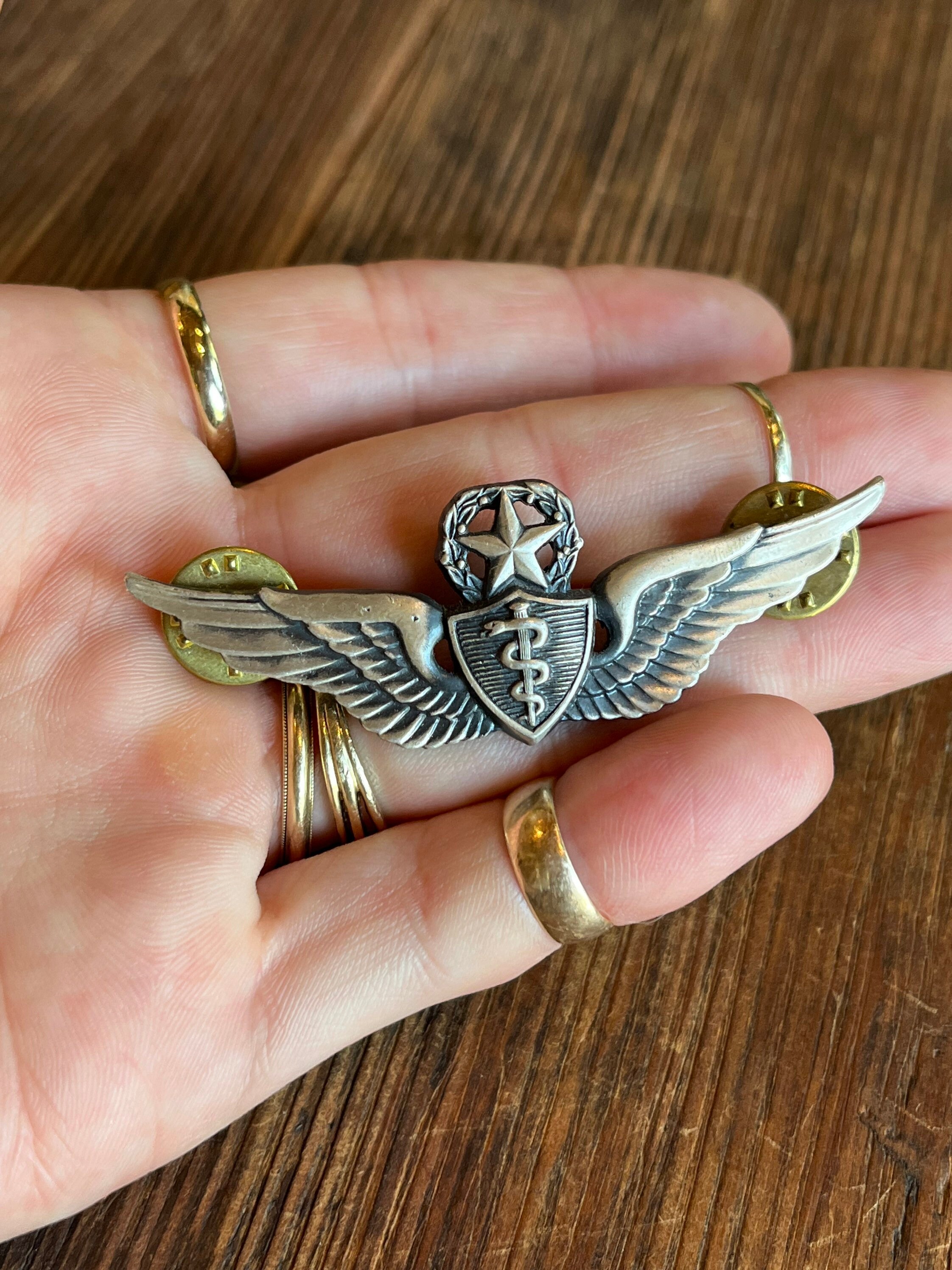 Vintage WW2 US Army Master Flight Surgeon Caduceus Wings Pin - Etsy