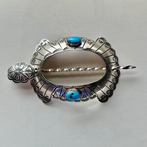 Vintage Native American Navajo Sterling Silver & Turquoise Hair Pin - Etsy