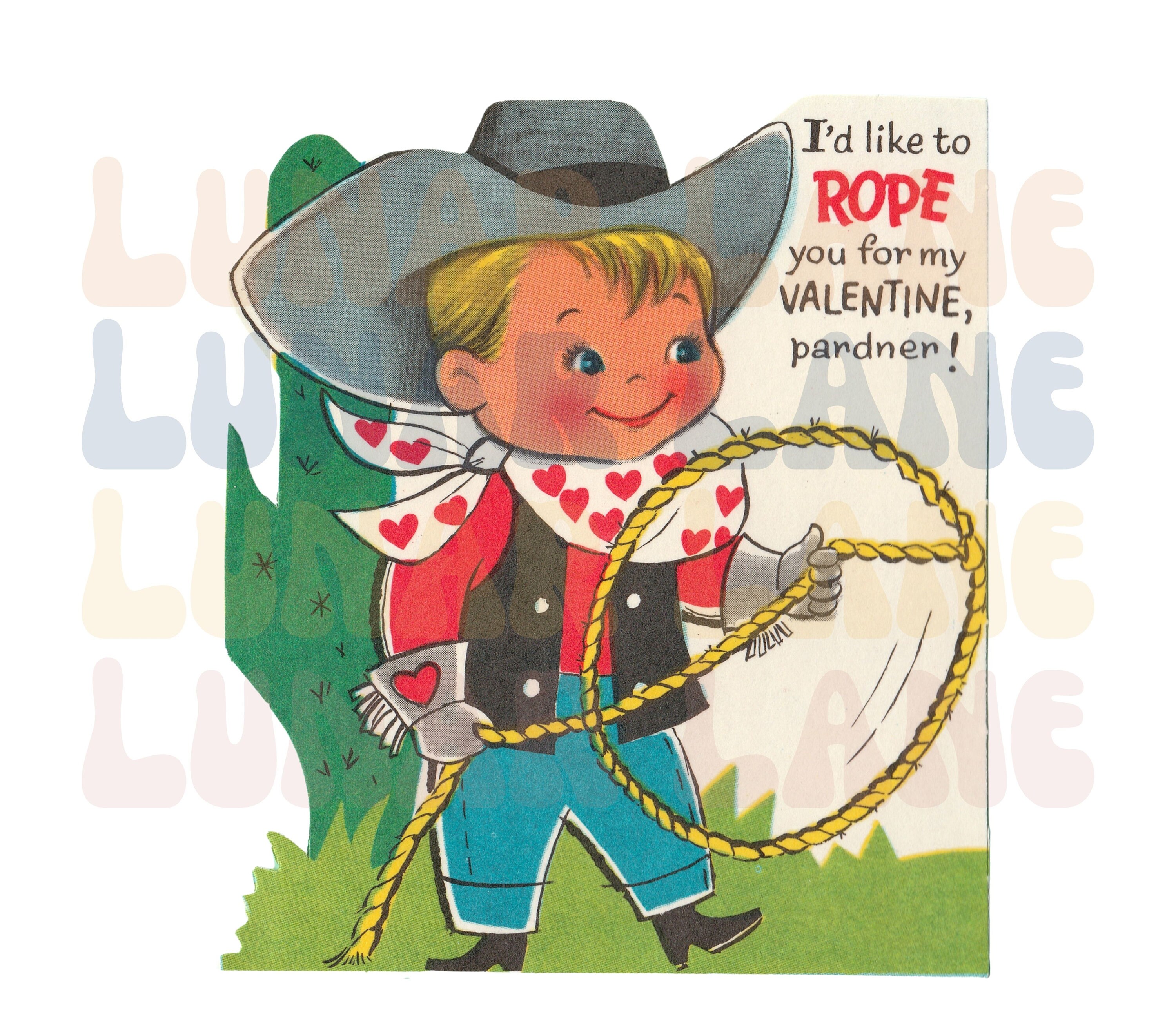 Digital Image | Vintage Valentine | Cowboy - Etsy