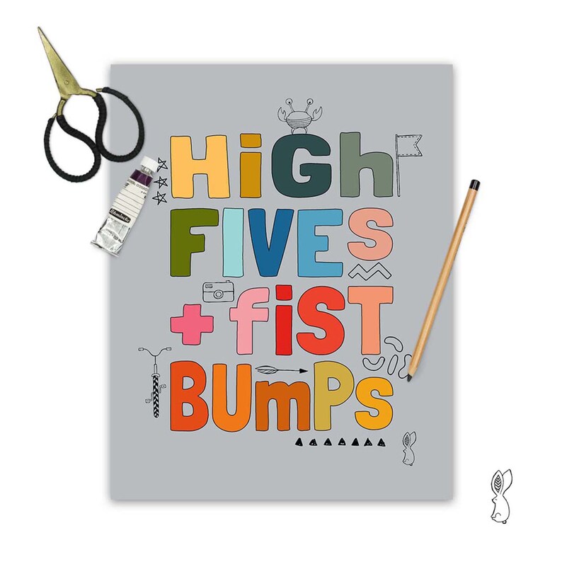 High five Fist bump DIGITAL download gray High five quote | Etsy