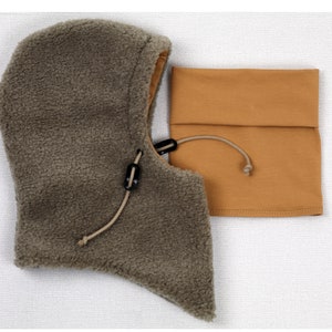 Winter Hood & Tube Scarf PDF Sewing Pattern, Balaclava Hood, Snow Hood ...