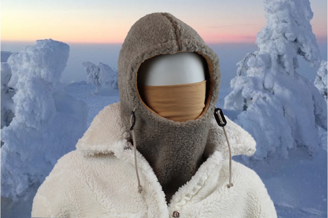 Winter Hood & Tube Scarf PDF Sewing Pattern, Balaclava Hood, Snow Hood ...