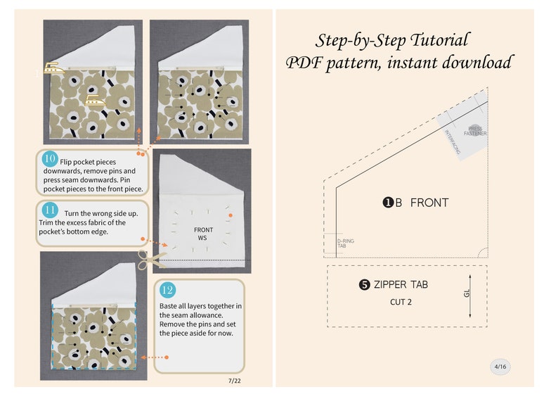 Crossbody Bag Traveler Bag PDF Sewing Pattern Instant - Etsy