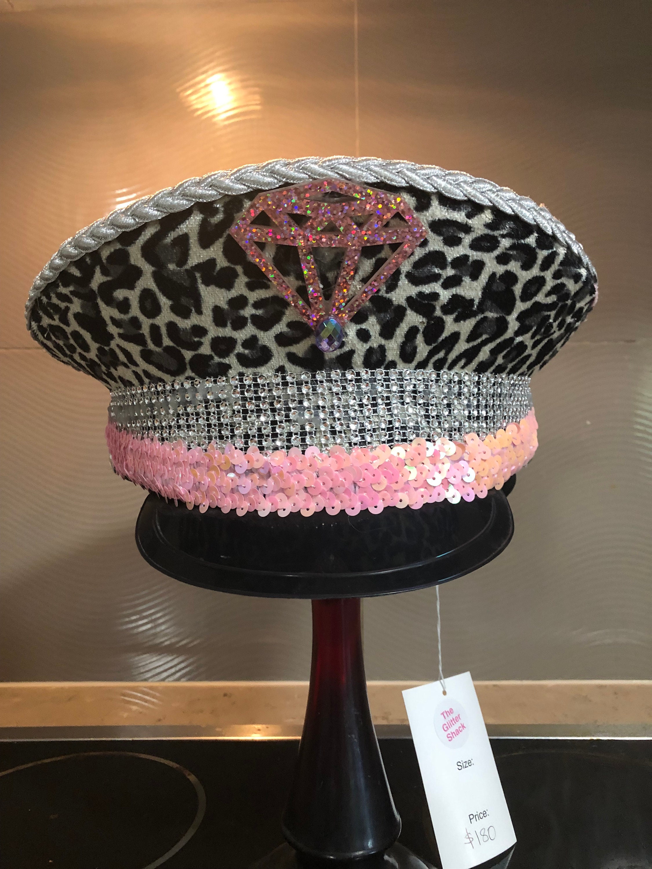 Pink Diamond Hat, Festival Hat, Rave, Military Hat, Bohemian, Burning ...