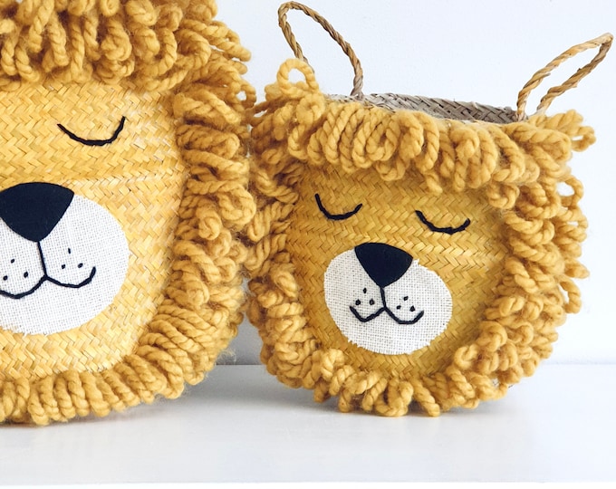 Small Lion Belly Basket Toy Storage Basket for Kids Safari | Etsy