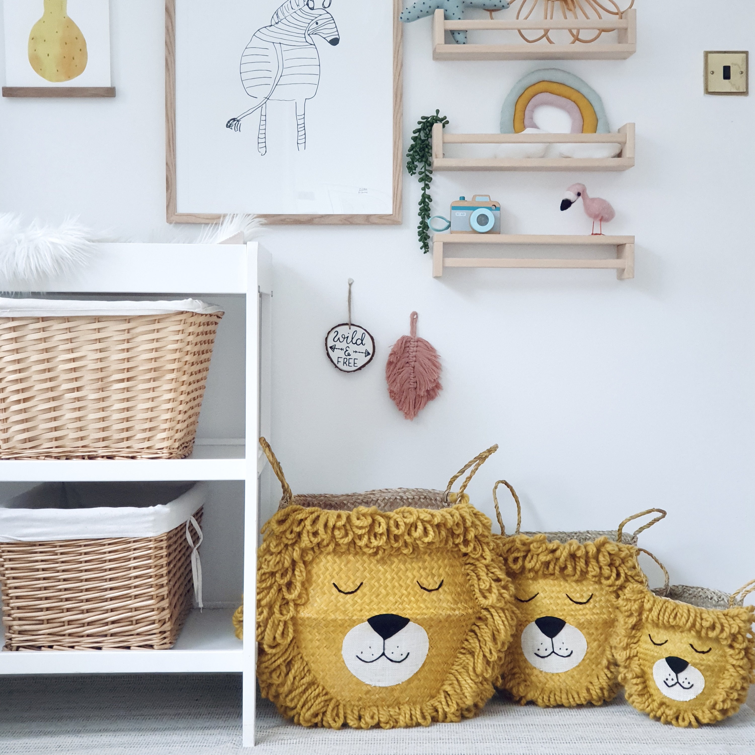 Small Lion Belly Basket - Toy Storage Basket for Kids Safari Theme ...