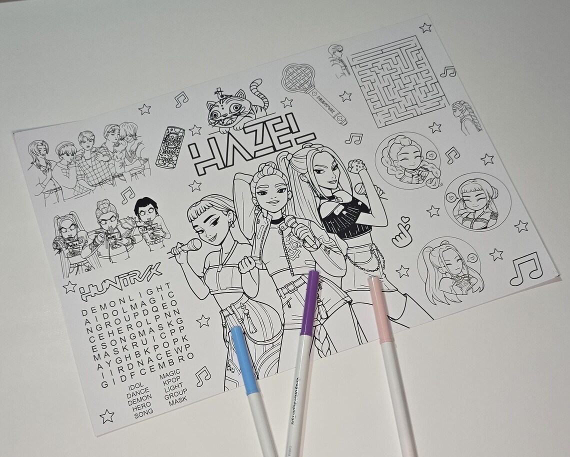 Editable K-pop Demon Hunters Activity Sheet – Canva Template ...