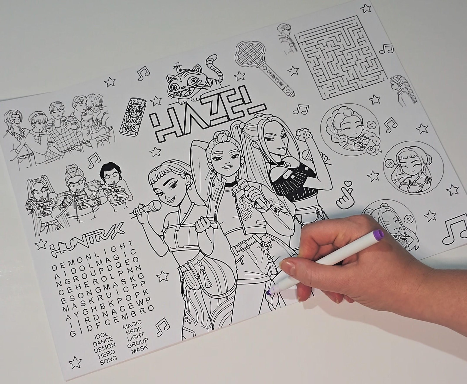 Editable K-pop Demon Hunters Activity Sheet – Canva Template ...