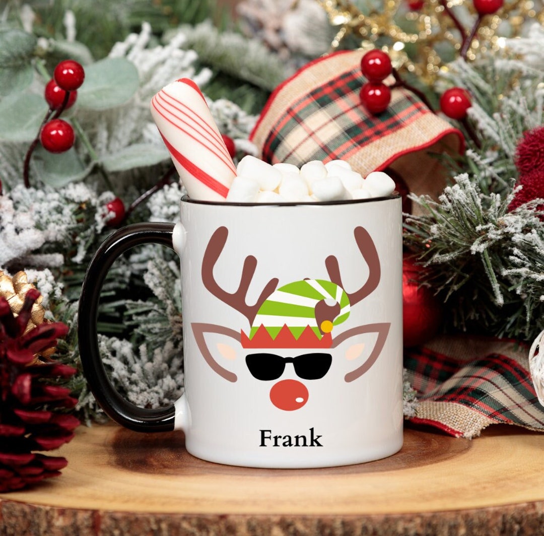 Reindeer Mug-personalized Reindeer Mug-christmas Mug-christmas Reindeer ...