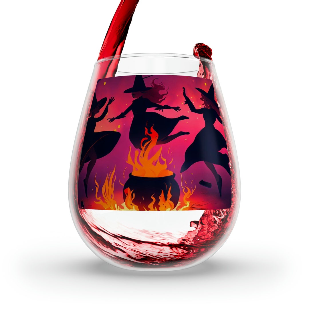 Halloween Wine Glass-witch's Wine Glass-halloween - Etsy