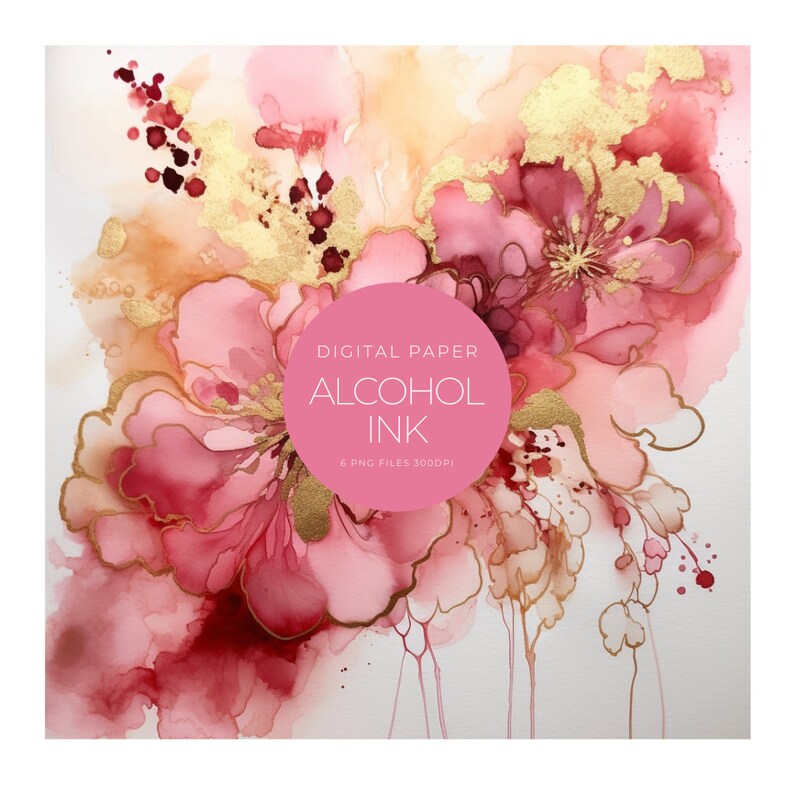Alcohol Ink Png Clipart, Pink Flower, Colorful, Clipart Digital Paper ...