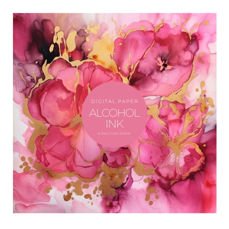 Alcohol Ink Png Clipart, Pink Flower, Colorful, Clipart Digital Paper ...