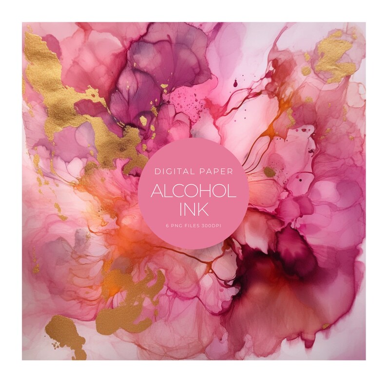 Alcohol Ink Png Clipart, Pink Flower, Colorful, Clipart Digital Paper ...