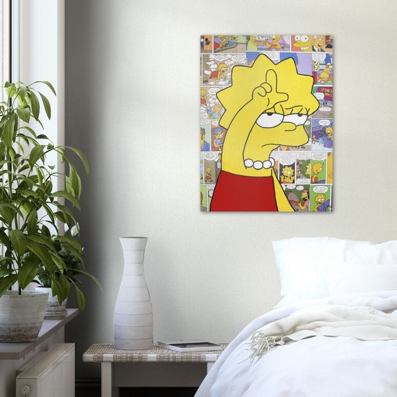 Lisa Simpson Poster, the Simpsons Art, Acrylic Painting Art Print ...