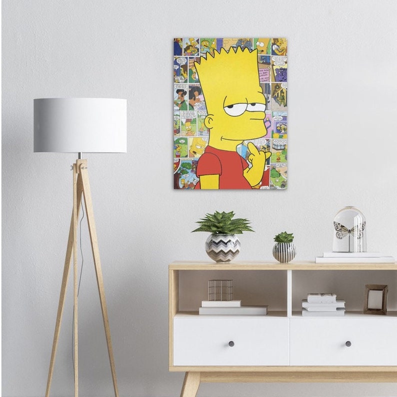 Bart Simpson Poster, the Simpsons Art, Acrylic Painting Art Print ...
