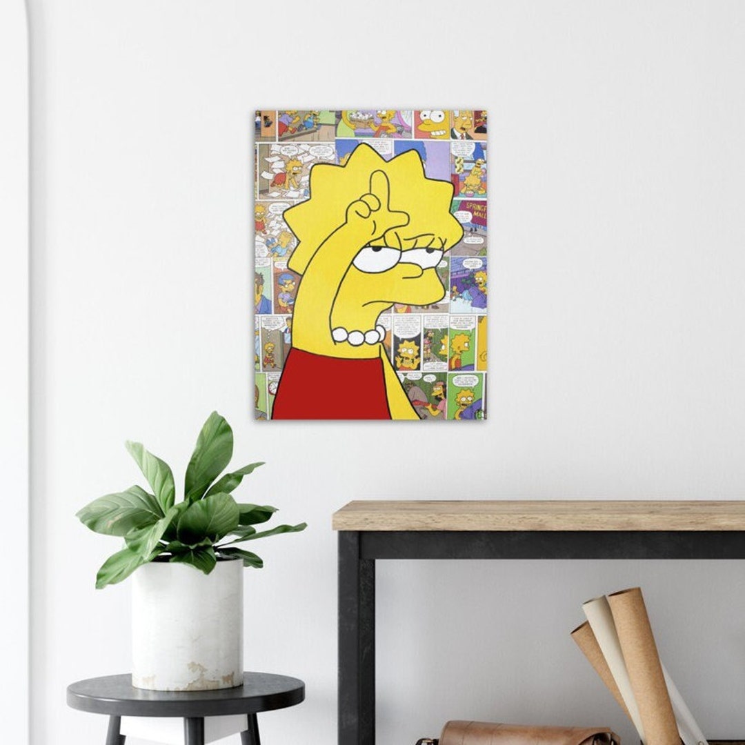 Lisa Simpson Poster, the Simpsons Art, Acrylic Painting Art Print ...