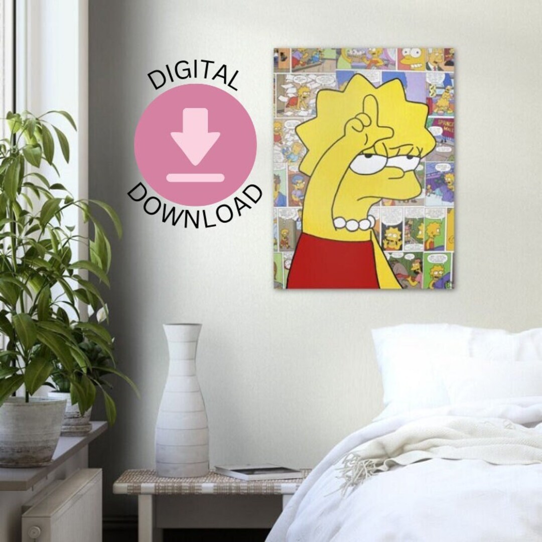 Lisa Simpson DIGITAL DOWNLOAD Poster, the Simpsons Art, Acrylic ...
