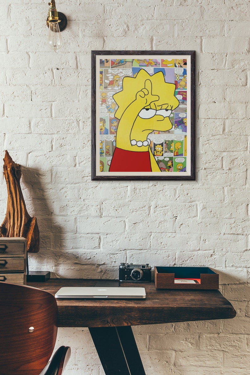 Lisa Simpson Poster, the Simpsons Art, Acrylic Painting Art Print ...