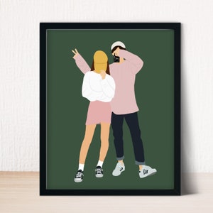 BEST FRIEND PORTRAIT, Custom Portrait Drawing, Portrait From Photo ...