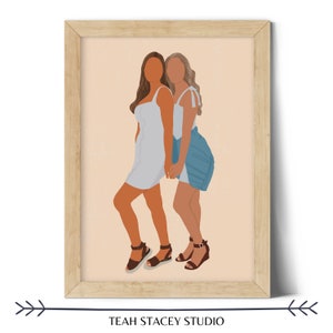 BEST FRIEND PORTRAIT Custom Portrait Drawing Portrait From - Etsy Australia