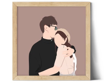 BEST FRIEND PORTRAIT, Custom Portrait Drawing, Portrait From Photo ...