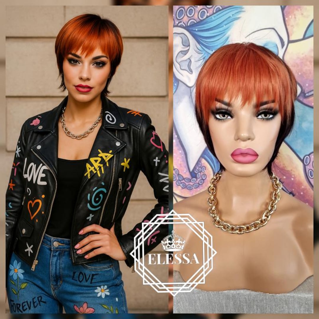 Beautiful Short Modern Wig With a Unique Gradient Effect – Foxy Orange ...