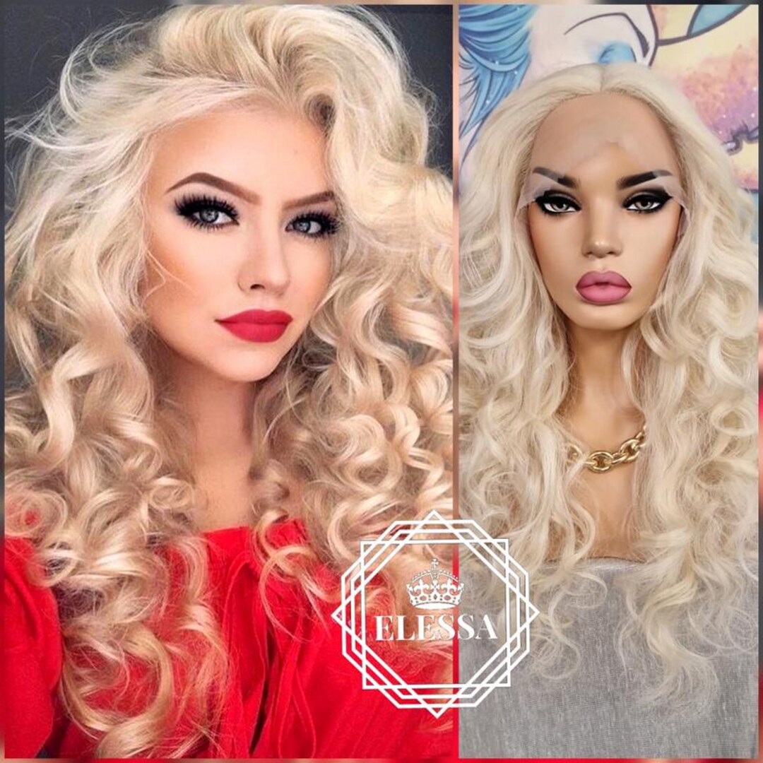 Amazingly Beautiful Long Curly Lace Front Designer Wig Light Blonde ...