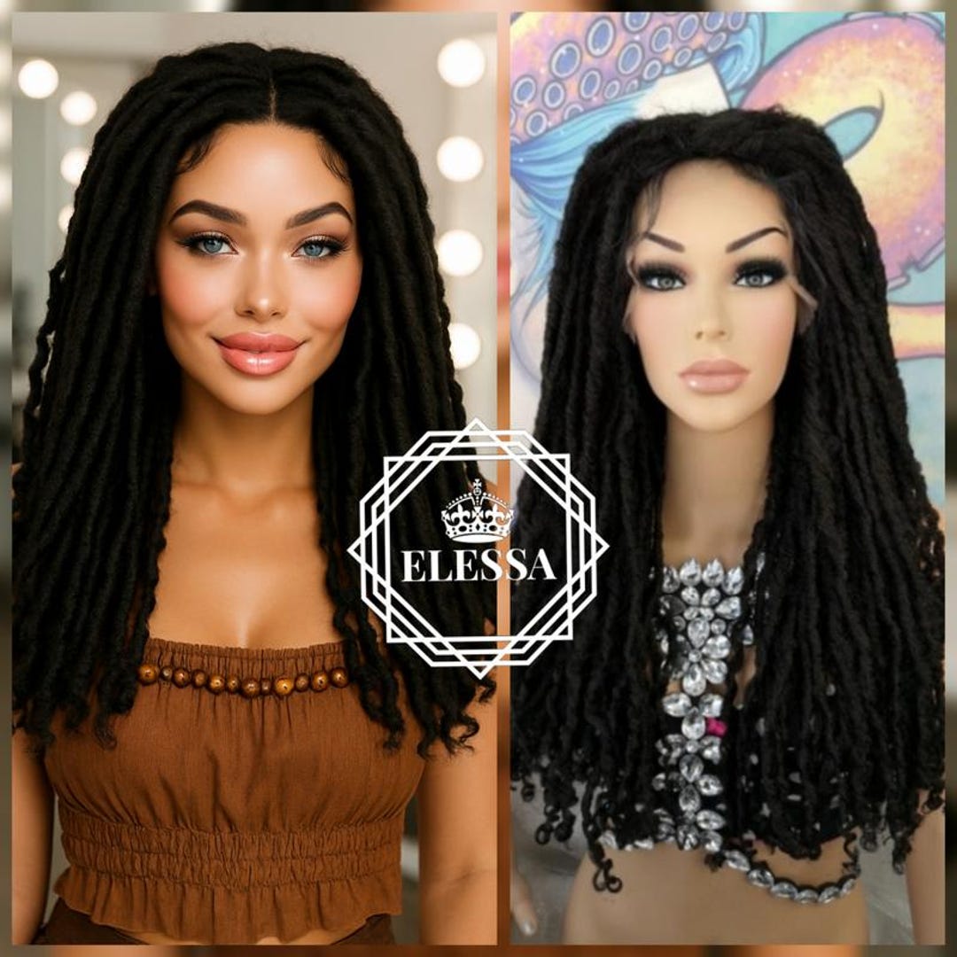 Lace Front LUXURY Natural Black Color Goddess Soft Lock Handmade Wig ...