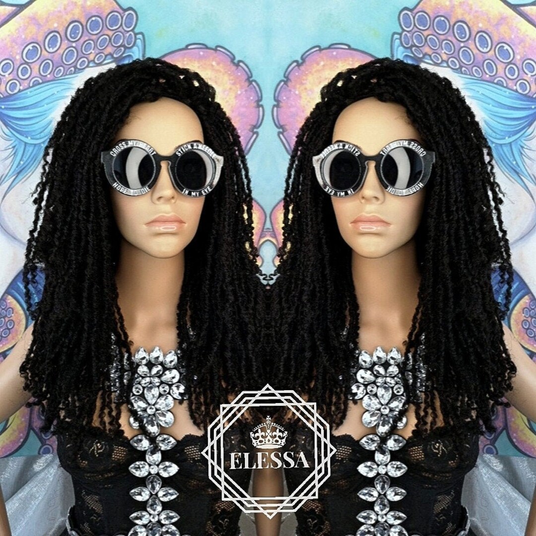 Long Rasta Wig, Wigs, Dreadlock Black Color Wig, Knitting Hair Fluffy ...