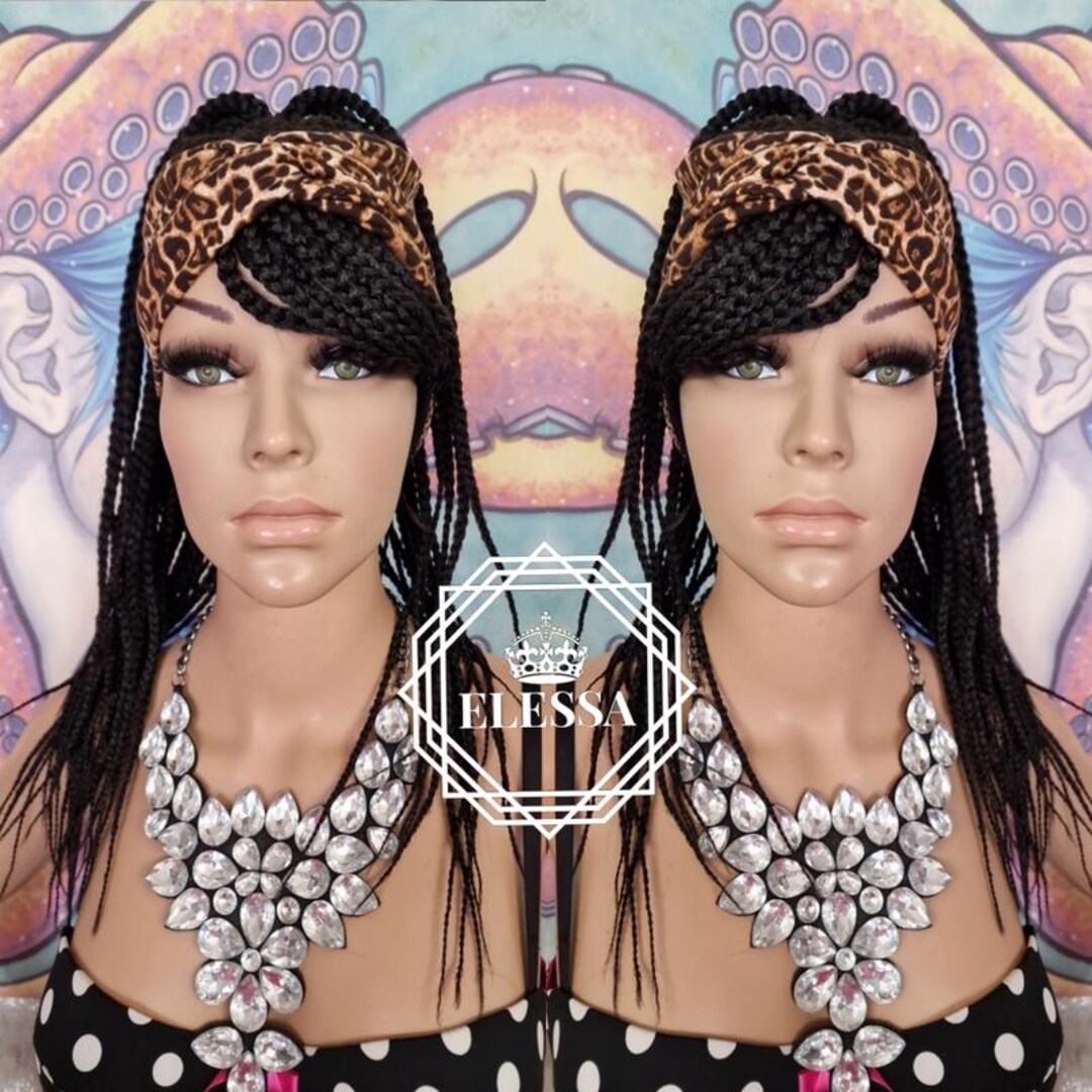 Charming Model Long Sexy Multi Braids Wig in Black With Braided Bangs ...