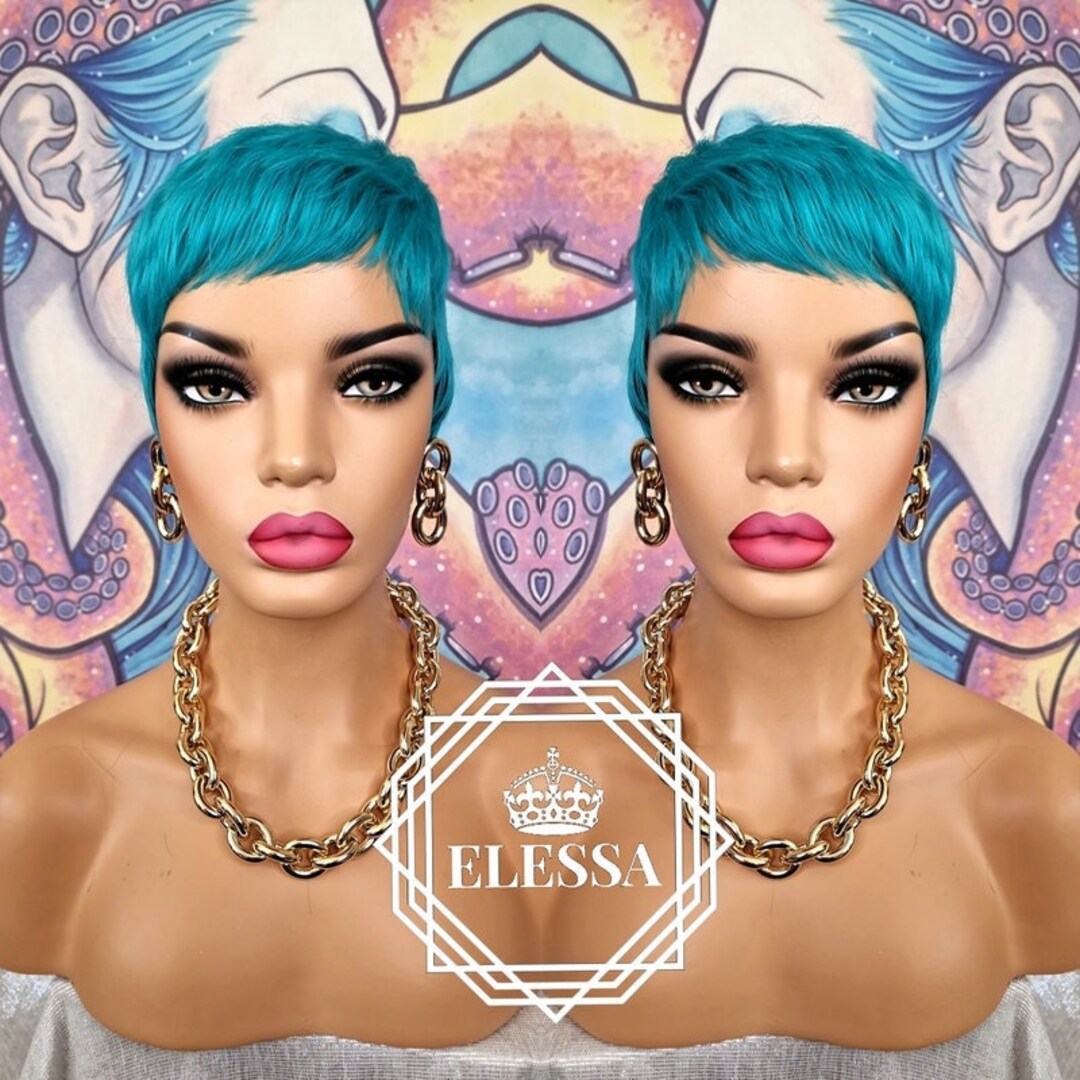 Super Cute Aqua / Turquoise Short Wig Fairy Temptation Wigs - Etsy
