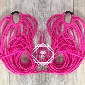 Amazing Long Handmade Ponytail With Irish Wool Dreadlocks Sweet Bonbon ...