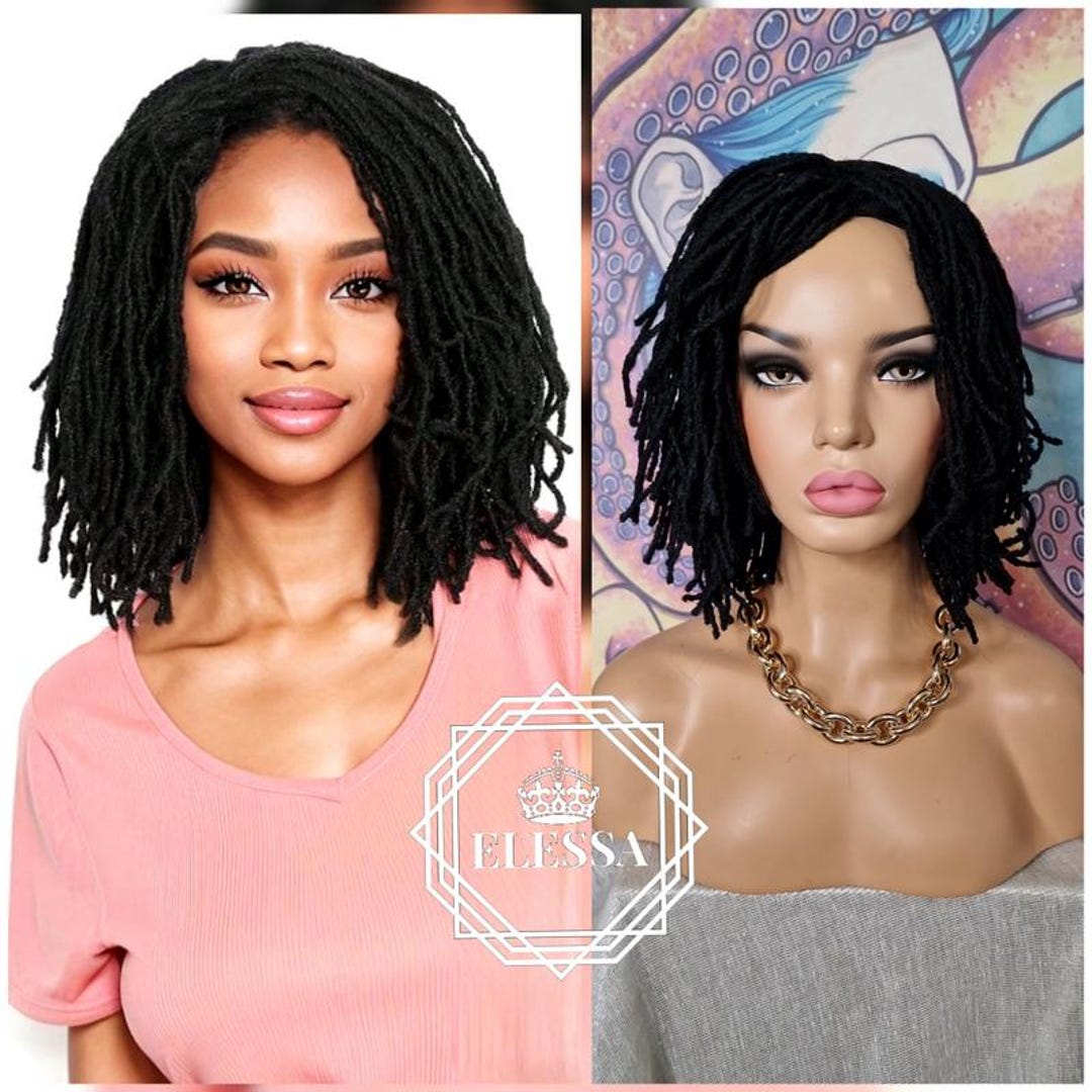 Medium Wig With Fluffy Rasta / Dreadlocks Natural Black Color, Wigs ...