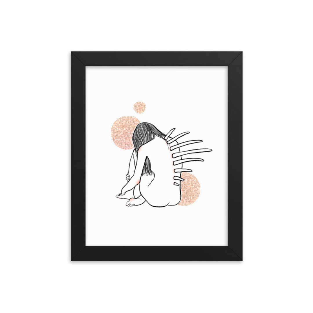 Minimalist Figure Drawing Illustration // Framed Poster Print - Etsy