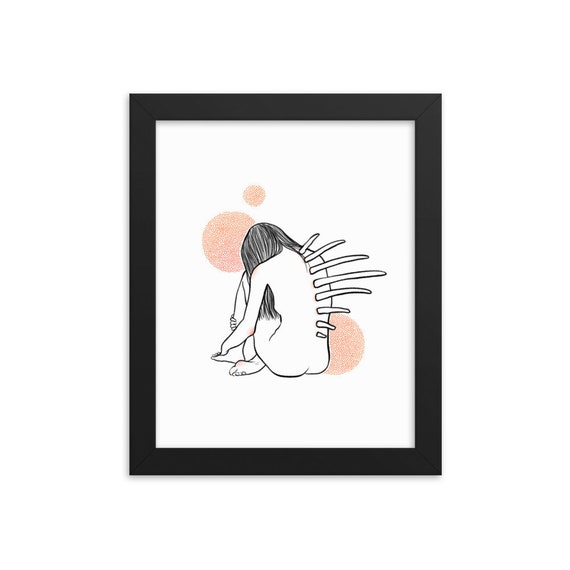 Minimalist Figure Drawing Illustration // Framed Poster Print - Etsy