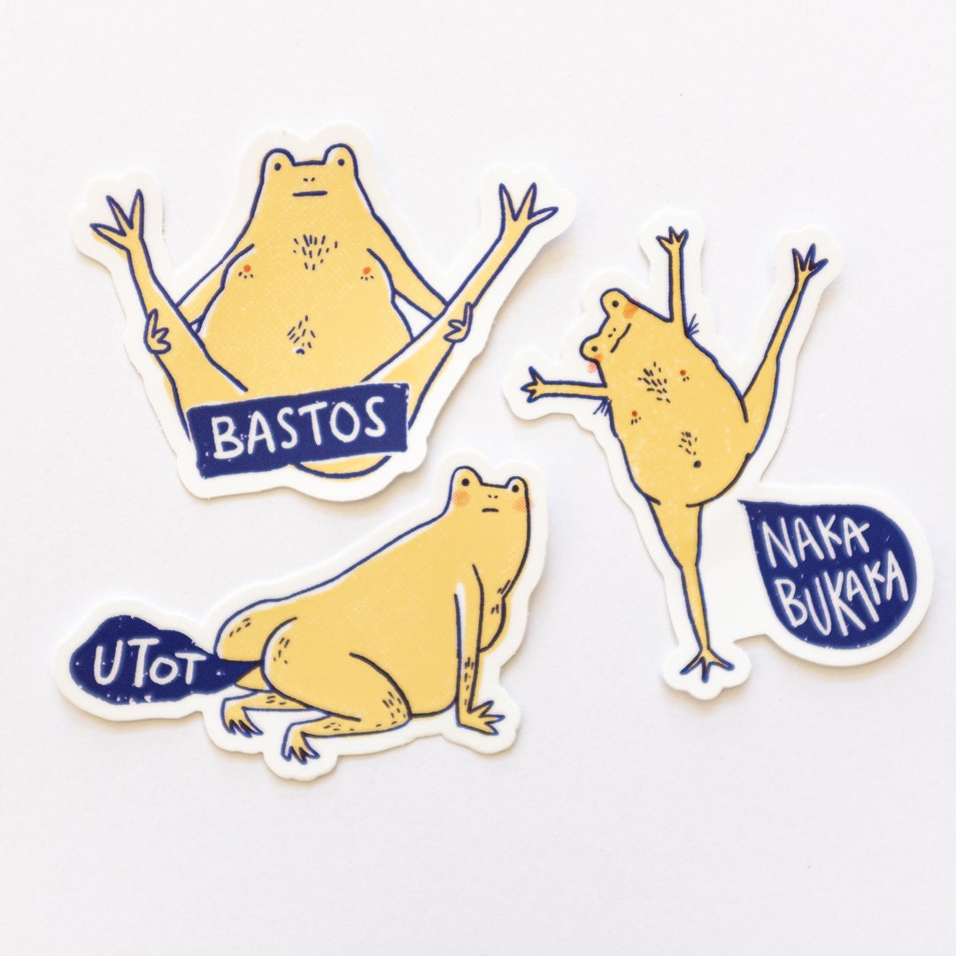 Frog Stickers // Filipino/tagalog Funny Frog Illustration Die - Etsy