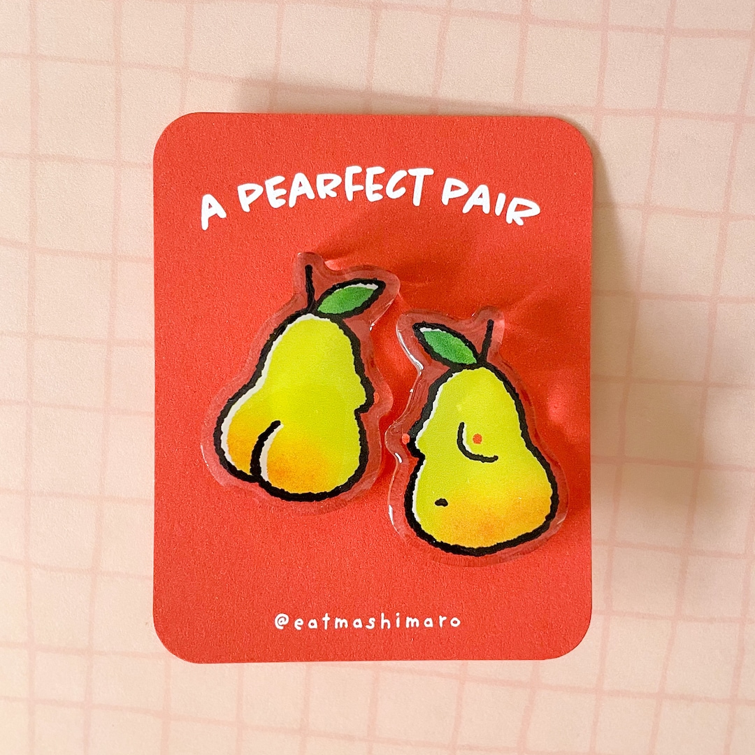 A Pearfect Pair Acrylic Pear Pin Set - Etsy