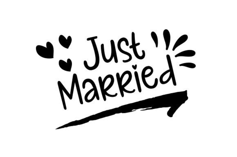Svg Just Married Dxf Png Cut File Cricut Digital Etsy