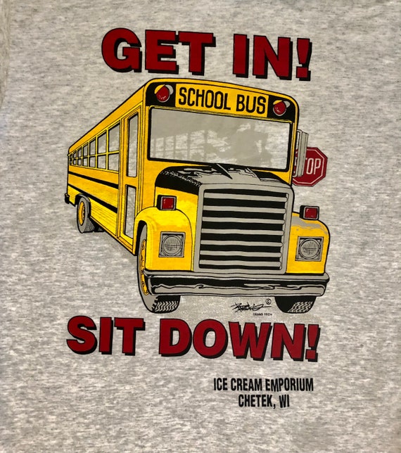 Vintage School bus graphic t shirt - single stitch - Gem