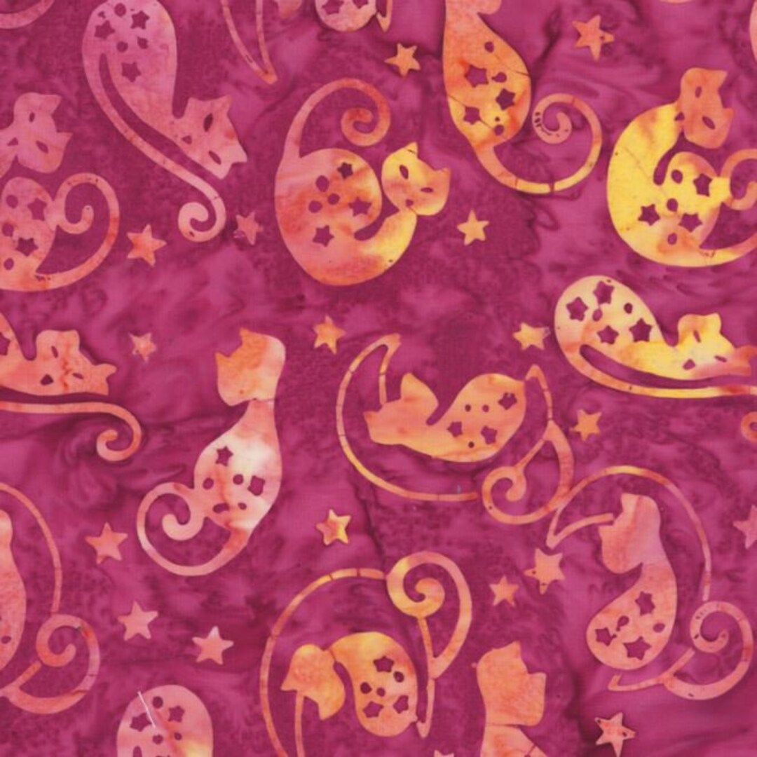 Sunset Cat Nap Novelty Batik by Anthology Collection (inv # 64004) - Etsy