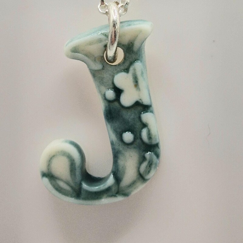 Letter J Necklace - Etsy