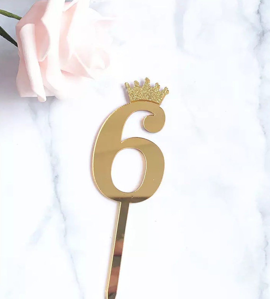 Gold Number Acrylic Toppers / 7 Inches Tall Cake Decoration / Gold ...
