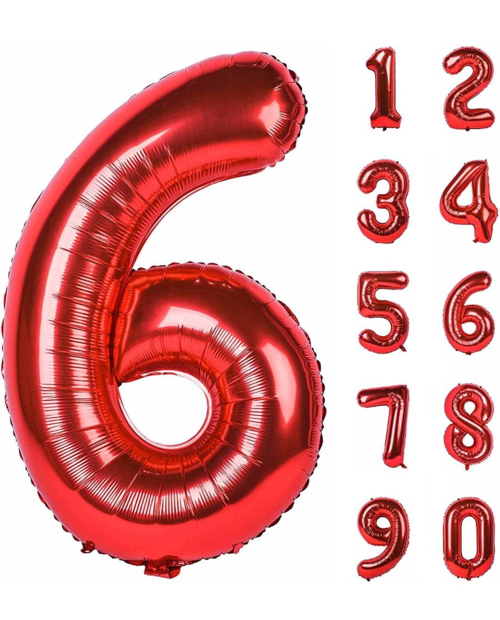 40 Inch RED Giant Number Mylar Foil Balloon for Birthday Anniversary ...