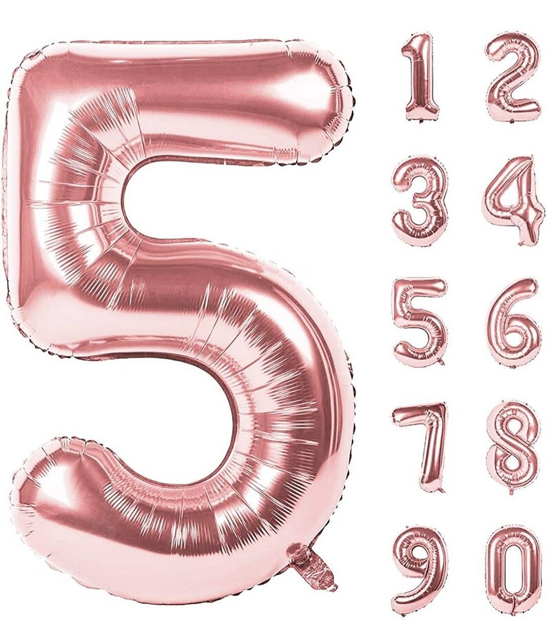 40 Inch ROSE GOLD Number Mylar Foil Balloon for Birthday - Etsy