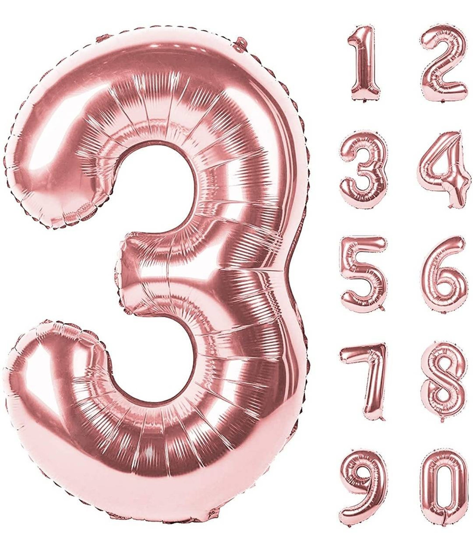 40 Inch ROSE GOLD Number Mylar Foil Balloon for Birthday | Etsy