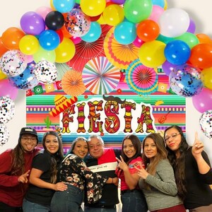 Fiesta Vinyl Backdrop 5 FT X 7 FT Bright Multi Colors Hanging Photo ...