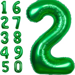 40 Inch GREEN Number Mylar Foil Balloon for Birthday Anniversary ...