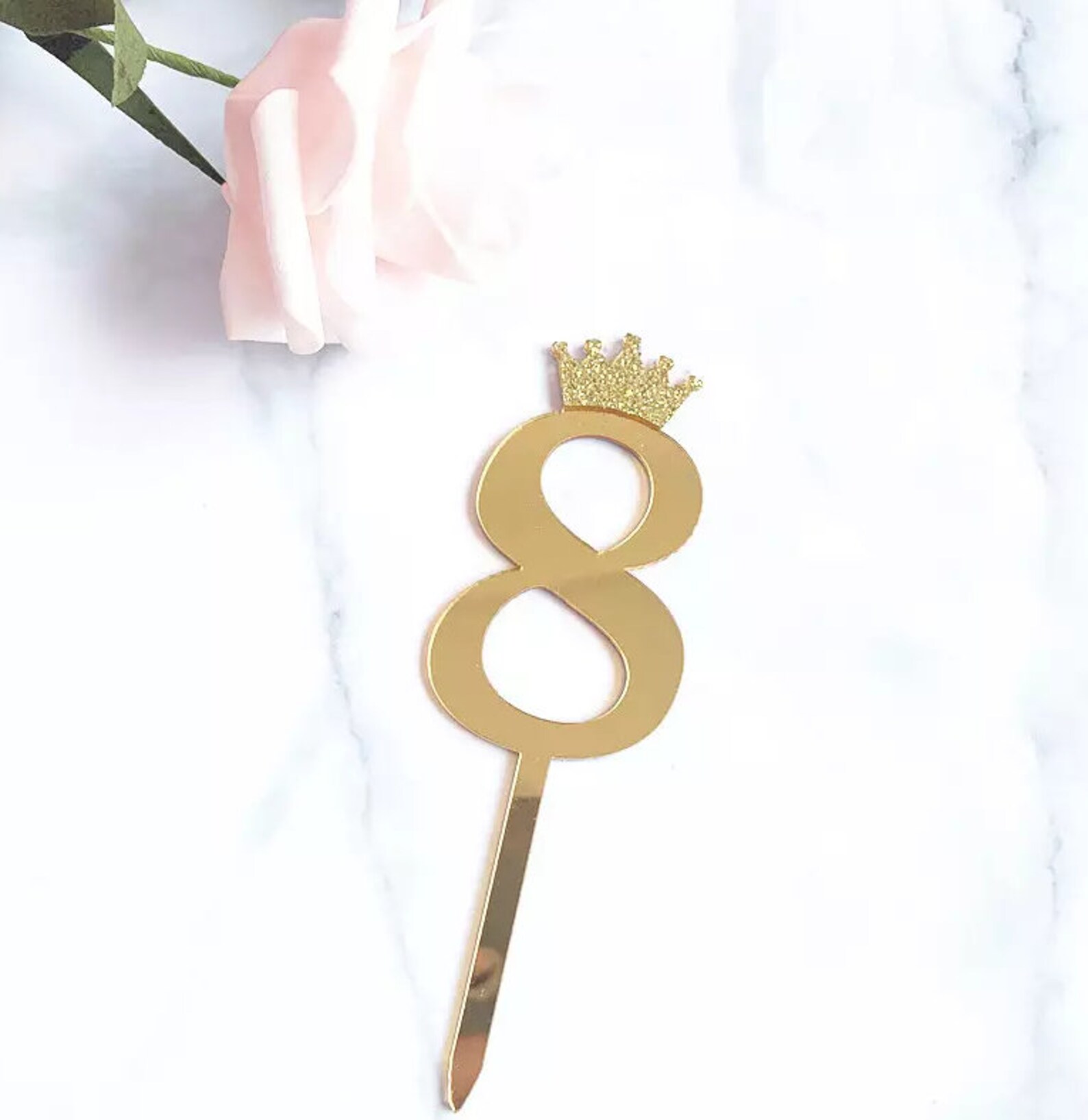 Gold Number Acrylic Toppers / 7 Inches Tall Cake Decoration / Gold ...