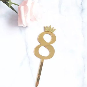 Gold Number Acrylic Toppers / 7 Inches Tall Cake Decoration / Gold ...