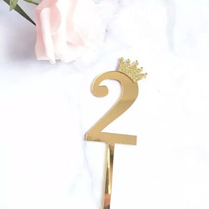 Gold Number Acrylic Toppers / 7 Inches Tall Cake Decoration / Gold ...